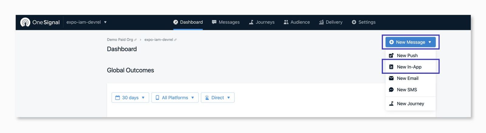 How To Add In App Messages In React Native Expo